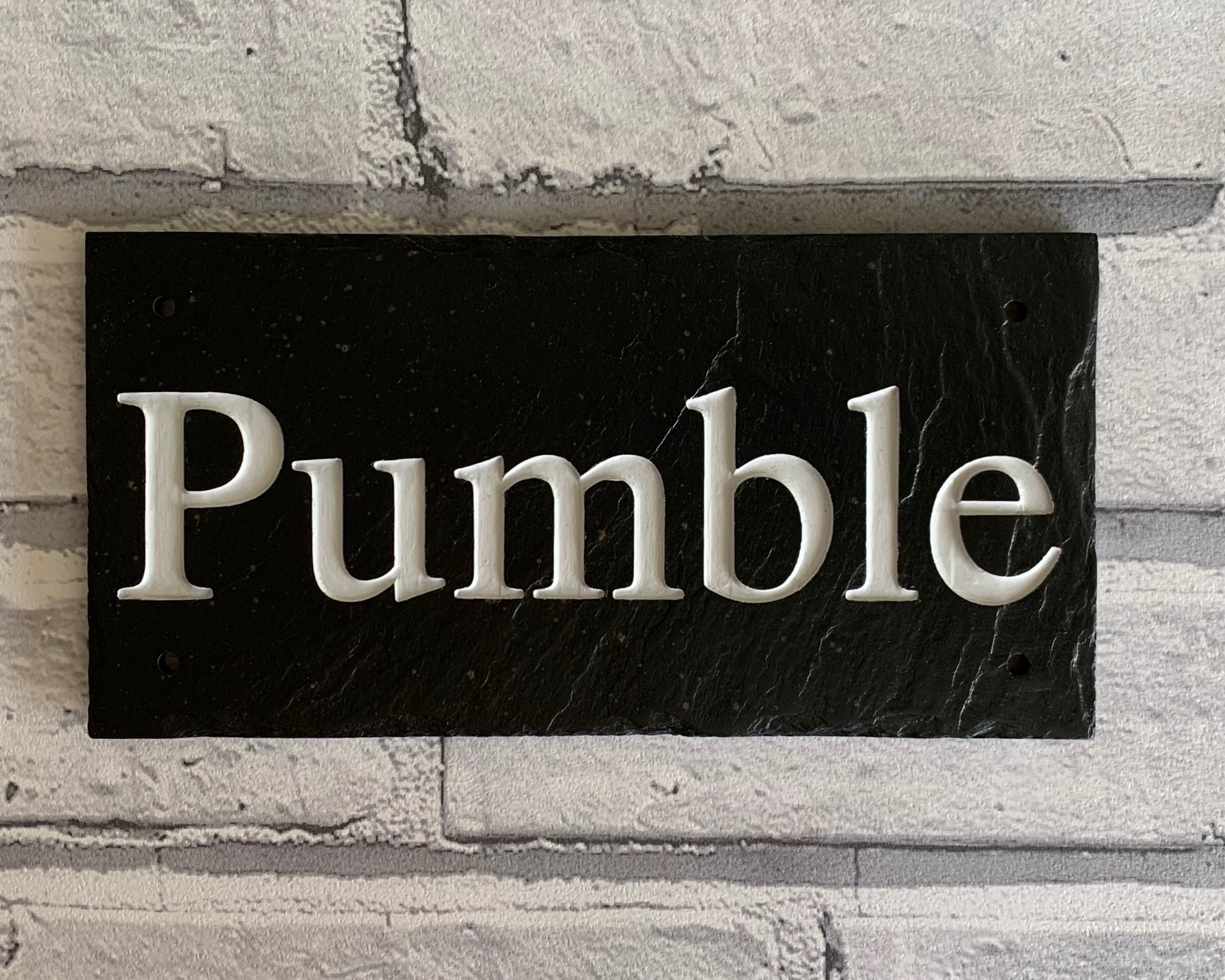 Slate Stable Sign - slate and oak Engraved slate Personalised sign